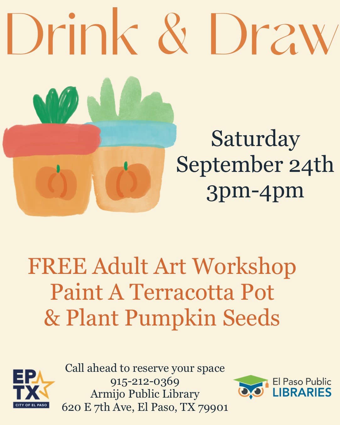 Drink & Draw at Armijo Public Library - EPStuff