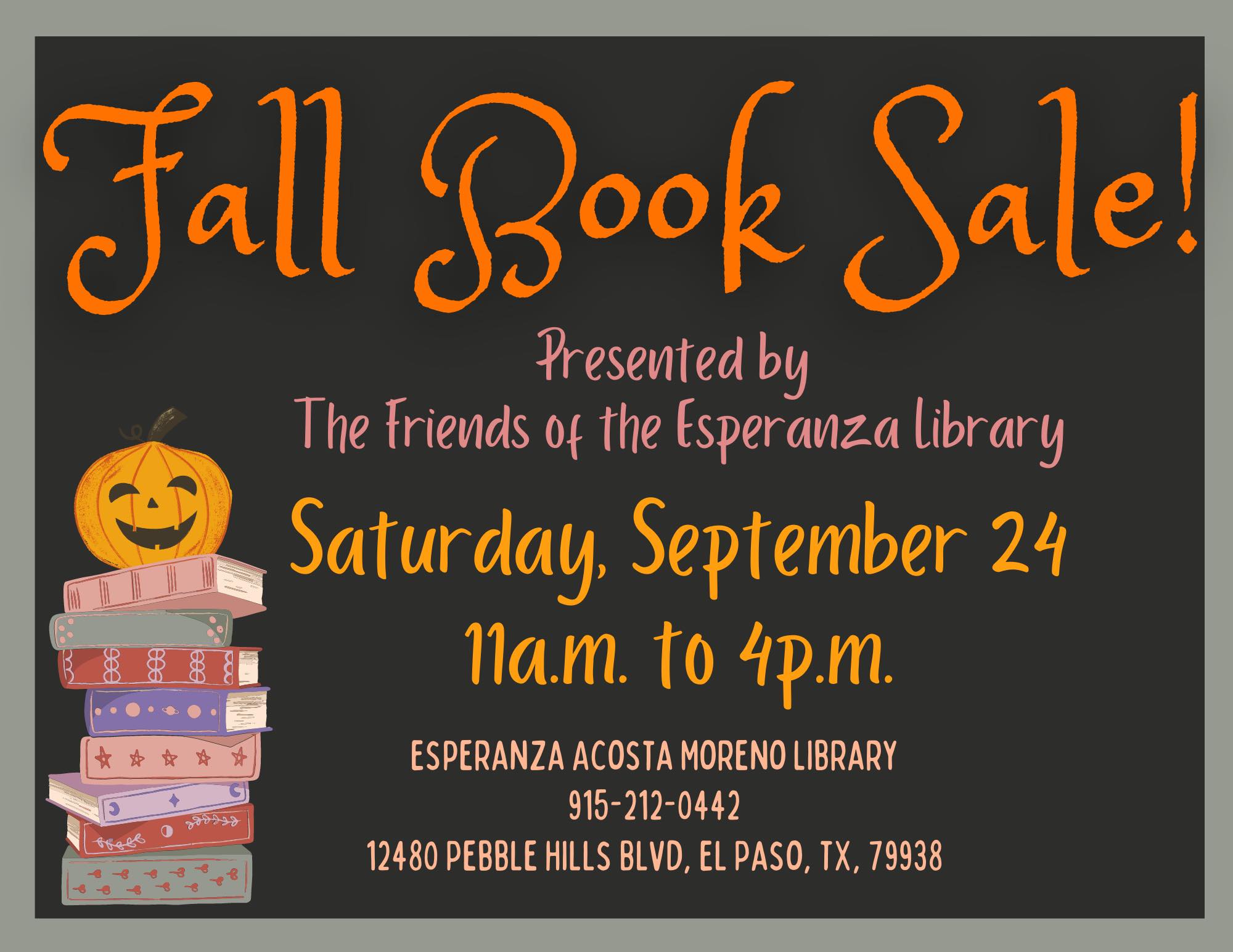 Fall Book Sale at Esperanza Acosta Moreno Library - EPStuff