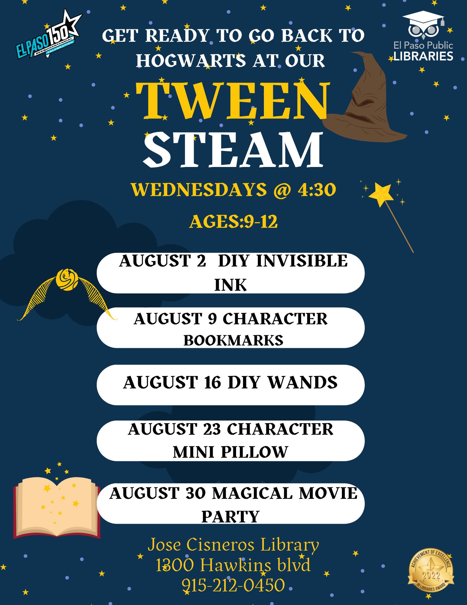 Tween Steam at Jose Cisneros Cielo Vista Library