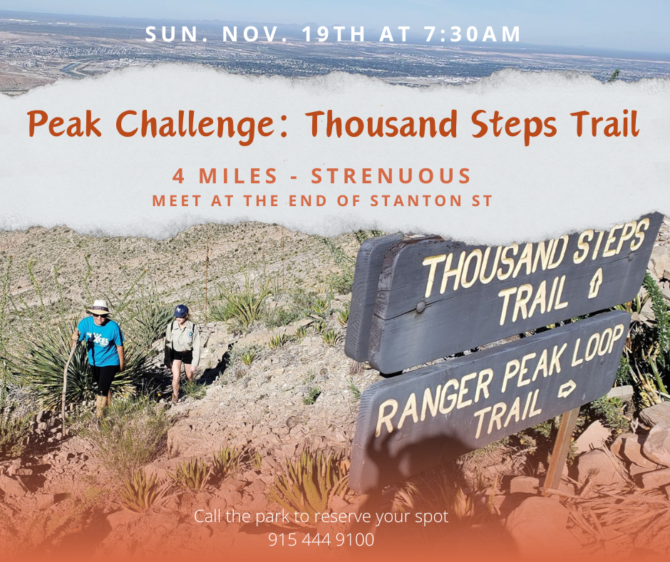 Peak Challenge: Thousand Steps Trail at Franklin Mountains State Park ...