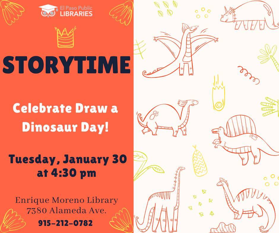 Dinosaur Storytime at the Enrique Moreno Library in El Paso, TX - EPStuff