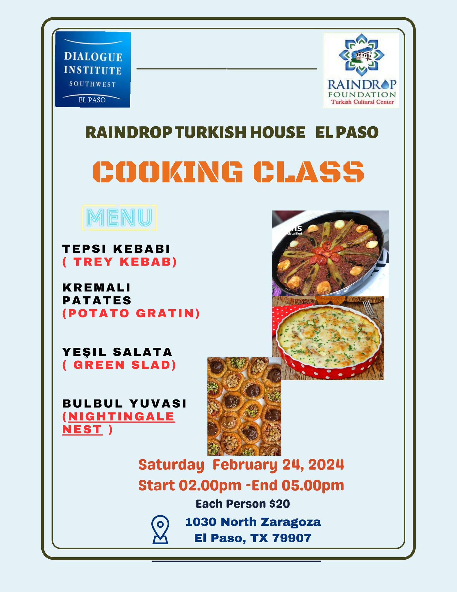 Raindrop Turkish House: Turkish Cooking Class - EPStuff