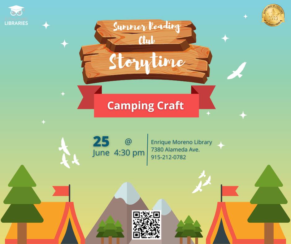 Summer Reading Club Storytime: Camping Craft in El Paso, TX - EPStuff