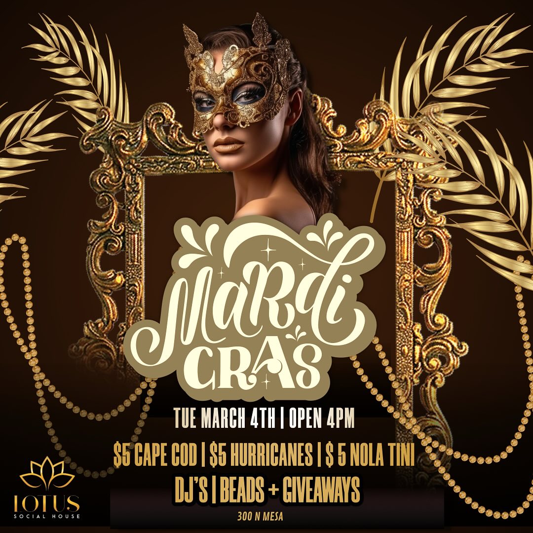 MARDI GRAS at Lotus Social House - EPStuff