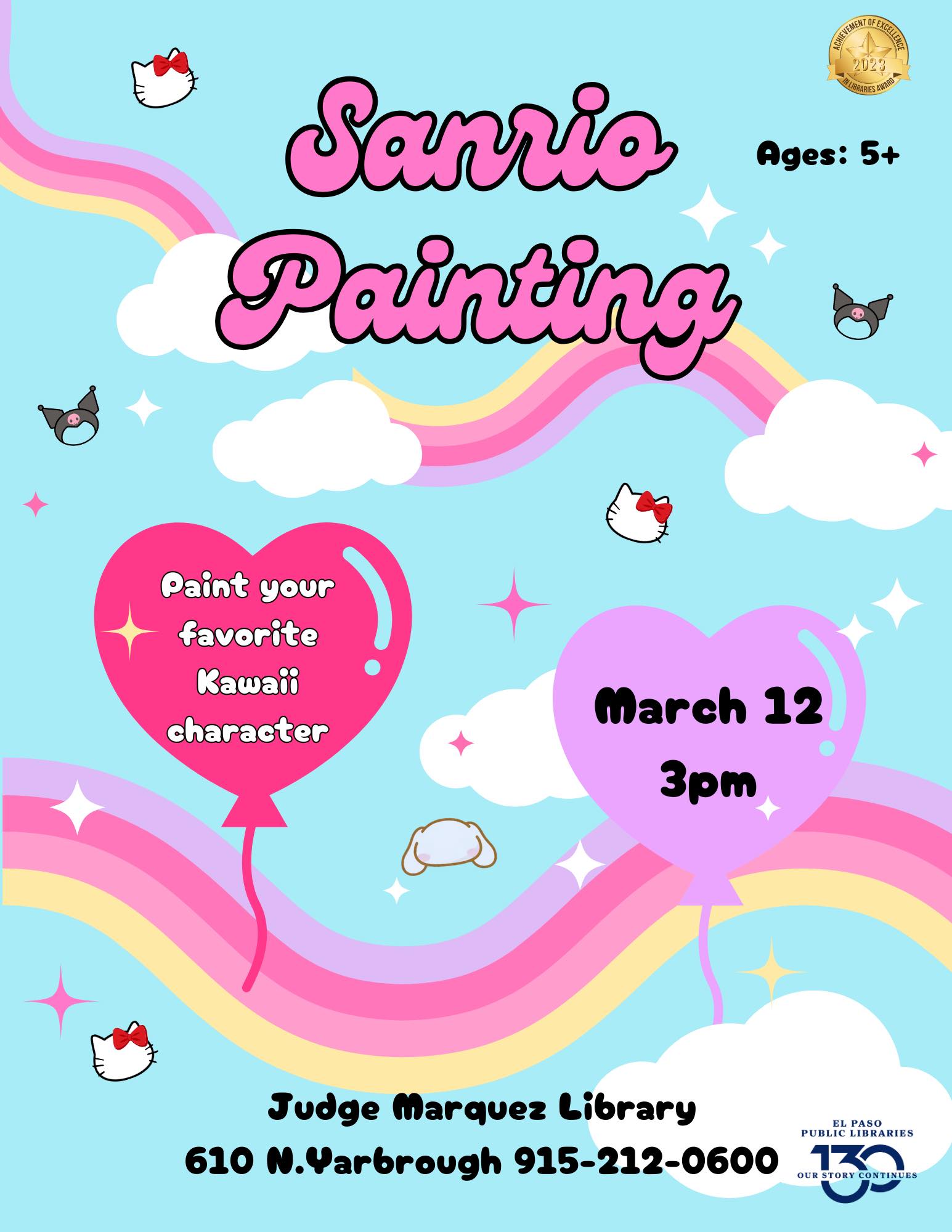 Sanrio Painting at Judge Marquez Library in El Paso, TX - EPStuff