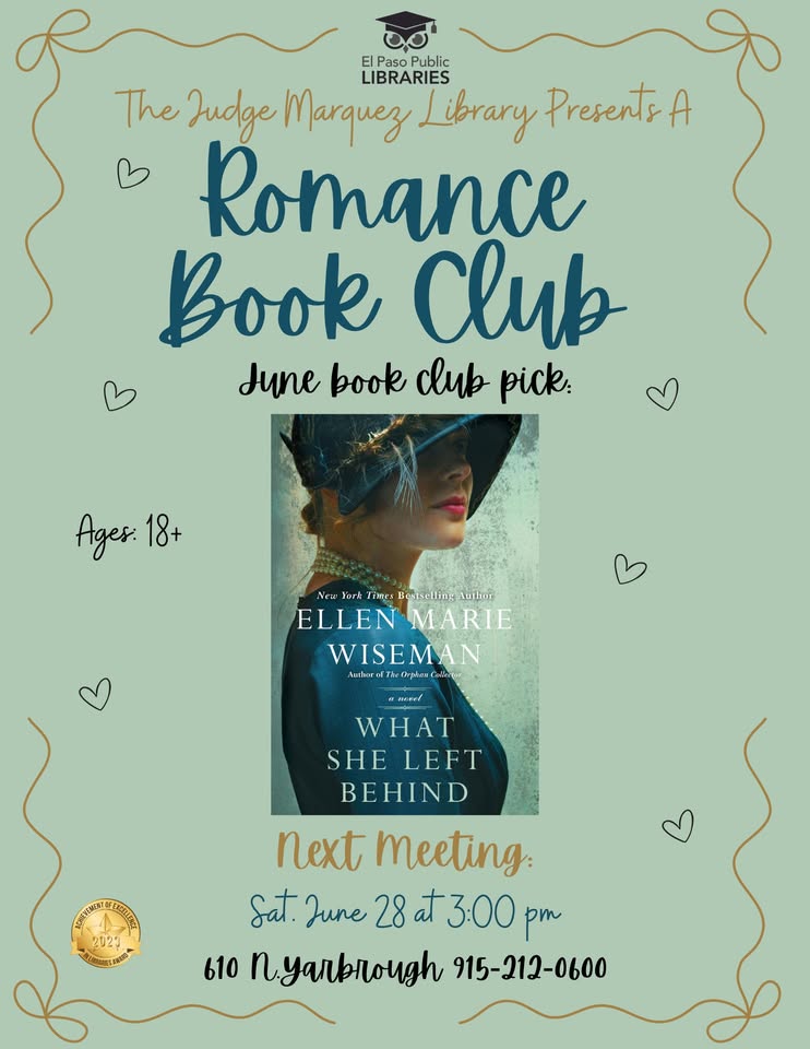Romance Book Club at Judge Marquez Library in El Paso, TX - EPStuff
